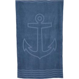 WEWO-Fashion WEWO FASHION Strandtuch »Anker« Badetuch, Uni Farben, mit Motiv, reine Baumwolle jeansblau Obermaterial: 100% Baumwolle B/L: 100 cmx180 cm