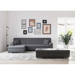 DOMO collection Ecksofa »Treviso viele Bezüge, auch in Cord, L-Form, B/T/H: 267/80/83 cm« wahlweise mit Bettfunktion, incl. Zierkissen, hochwertige...