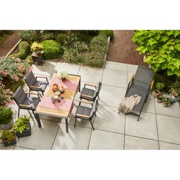 siena GARDEN Garten-Essgruppe »Savona« 10 Stk. tlg. anthrazit/braun + schwarz + anthrazit Bezug: 100% Polypropylen