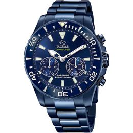 Jaguar Chronograph »Connected Special Edition« Armbanduhr, Quarzuhr, Herrenuhr, Saphirglas, Stoppfunkion, Edelstahlarmband blau Exquisiter...