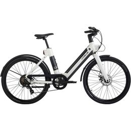 VOGUE BIKE &raquo;C4&laquo; 7 Gang Shimano Tourney Schaltwerk Kettenschaltung Heckmotor 250 W Pedelec, Elektrofahrrad f&uuml;r Damen u. Herren Glacier White+wei&szlig;