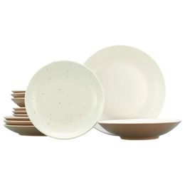 Creatable Teller-Set »Geschirr-Set Sand Dunes« Service, handwerklicher Töpfercharakter, 12 Teile, für 4 Personen beige