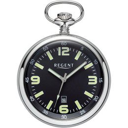 Regent Uhren REGENT Taschenuhr »P742-19554246« Herrenuhr, Datum, Leuchtindizes (Zifferblatt), Geschenkidee silberfarben Klassische Herrentaschenuhr