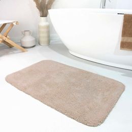 WECON HOME BASICS Badematte »Ole WB-2721« Höhe 20 mm fußbodenheizungsgeeignet 100% Baumwollflor, waschbar, einfarbig, Badezimmerteppich beige,creme...