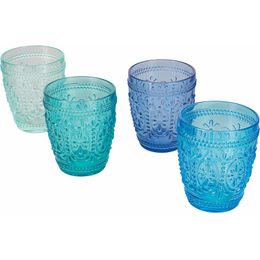 VILLA D'ESTE Gläser-Set »Imperial Ocean« Wassergläser-Set, 4-teilig, Inhalt 300 ml blau/hellblau/dunkelblau