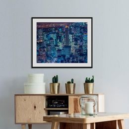 queence Bild »NYC« Amerika Bilder von Amerika Gebäude Kunst Stadt Städte 1 Stk. tlg. HD Premium Poster-Druck inkl. Holzrahmen Farbe...