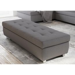 DOMO collection Hocker &raquo;Treviso XXL: B/T/H: 161/60/41 cm&laquo; mit Stauraum, auch in Cord, passend zur Serie, moderne Steppung grau