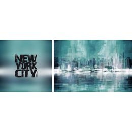 queence Leinwandbild »New York City« Abstrakte Kunst Modern New York Schriftzug Schriftzüge Spa Spa Bilder Sprüche Sprüche &...