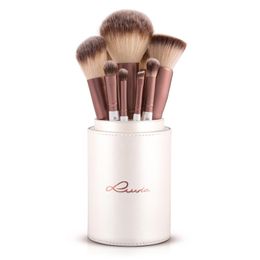 LUVIA COSMETICS Kosmetikpinsel-Set »Prime Vegan« vegan perlmuttweiß-coffee-braun 15 vegane Kosmetikpinsel inkl. elegantem Pinselhalter
