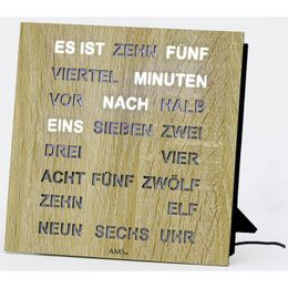 AMS Tischuhr »T1234« Made in Germany, Büro, Wohnzimmer, Esszimmer, als Wanduhr nutzbar schwarz 0 Außergewöhnliche Tischuhr