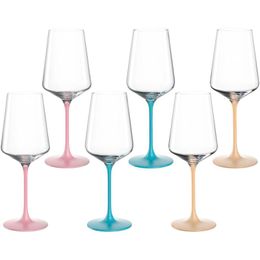 Leonardo Weinglas »Kelchglas BRERA, 400 ml, farbig sortiert, 6er-Set« spülmaschinengeeignet rosa, gelb, blau