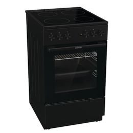 Gorenje Elektro-Standherd »GEC5A20BG« mit 1-fach-Teleskopauszug Aqua Clean 1 Stk. tlg. Black Design Schwarz AquaClean