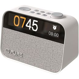 pure Bluetooth-Lautsprecher »Moment« Mono (Bluetooth DAB/UKW-Radio FM Radio Sleep Timer Uhrzeitanzeige Wecker 5 W) Baumwollweiß...
