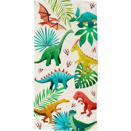 Good Morning Strandtuch &raquo;Dinos&laquo; 100% Mikrofaser, 75x150, Schnelltrocknend, Kind, Junge, Dino, Natur wei&szlig; Microfaser, Obermaterial: 100% Polyester