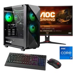 Hyrican Gaming-PC-Komplettsystem »Striker SET02368« 27 ′′ Intel Core i7 GeForce RTX 3060 16 GB RAM 1.000 GB SSD inklusive 27" Curved Monitor AOC...