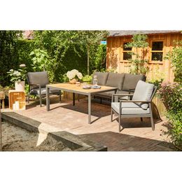 siena GARDEN Gartenlounge-Set »Londra« 4 Stk. tlg. anthrazit + Bezug: 100% Polyester