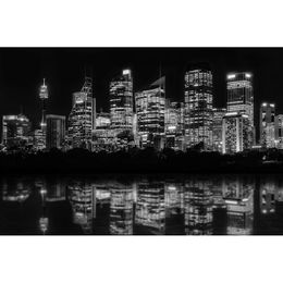 queence Acrylglasbild »Hochhäuser« Amerika Bilder von Amerika Gebäude New York Schwarz-Weiß Skyline Städte Fine Art-Print in...