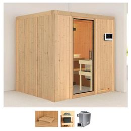 Karibu Sauna »Sodin« Set, 9 KW-Ofen mit externer Steuerung naturbelassen