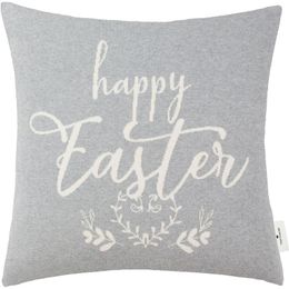 Tom Tailor HOME Kissenbezüge »Happy Easter« aus weicher Baumwolle hellgrau-steingrau Obermaterial: 100% Baumwolle B/L: 45 cm x 45 cm