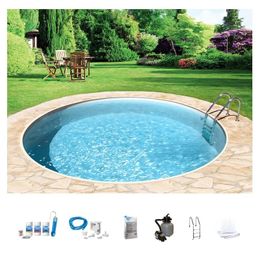 MY POOL BWT Rundpool &raquo;mit sandfarbener Folie f&uuml;r den Karibik Look&laquo; H&ouml;he: 150 cm, in versch. Gr&ouml;&szlig;en verf&uuml;gbar wei&szlig;/sand &Oslash;/B/H/L: 450 cm x Breite x...