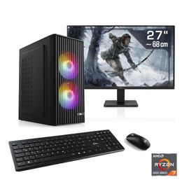 CSL PC-Komplettsystem »Spectrum V25225« 27 ′′ AMD Ryzen 7 GeForce RTX 4060 16 GB RAM 1.000 GB SSD schwarz Inkl. 27 Zoll Full-HD Monitor, Maus,...