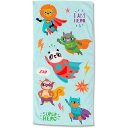 Good Morning Strandtuch &raquo;Superhero&laquo; Mikrofaser, 75x150, Schnelltrocknend, Strand, Kind, Junge, Held, Blau Multi Obermaterial: 100% Polyester B/L:...