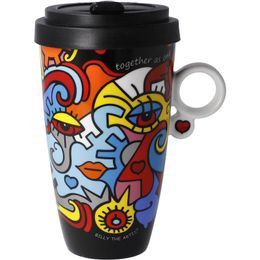 Goebel Coffee-to-go-Becher »Billy the Artist - "Together"« aus Porzellan mit abnehmbarem Deckel bunt