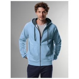 TRIGEMA Sweatjacke »Sweatjacke mit Kapuze« 1 Stk. tlg. iceblue-melange XL XL Sweat-Qualität, innen angeraut