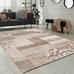 Paco Home Teppich &raquo;Sinai 053&laquo; rechteckig 13 mm H&ouml;he Kurzflor, Patchwork Design, mit Ornamenten, Kundenliebling braun Obermaterial: 100%...