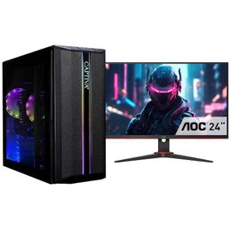 Captiva Gaming-PC-Komplettsystem »Advanced Gaming R82-934 TFT Bundle« 23, 80 ′′ AMD Ryzen 5 GeForce GTX 1650 16 GB RAM 1.000 GB SSD schwarz Windows...