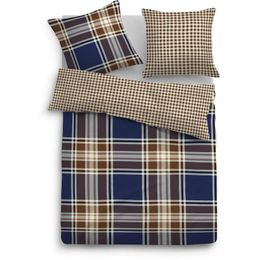 Tom Tailor HOME Wendebettwäsche »Miral in Gr. 135x200, 155x220 oder 200x200 cm« 3 Stk. tlg. Flanell kuschelig warm im Winter, karierte Bettwäsche...