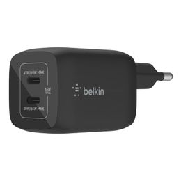 Belkin USB-Ladegerät »BoostCharge Pro 65 Watt Dual USB-C GaN Charger« 3.000 Ladegerät mit 2x USB-C Anschlüssen (Laptops, Tablets, Smartphones)...