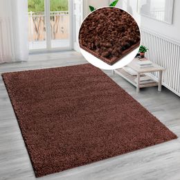 Bruno Banani Hochflor-Teppich »Shaggy Soft« rechteckig 30 mm Höhe gewebt, Uni Farben, besonders weich und kuschelig, Kundenliebling dunkelbraun...