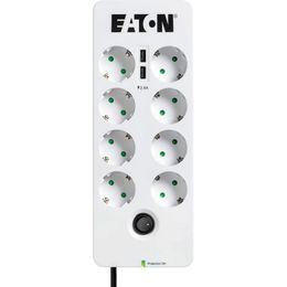 Eaton Mehrfachsteckdose »Protection Box 8 Tel USB DIN« (LED-Statusanzeige USB-Anschlüsse separate Ein- / Ausschalter Kindersicherung ) weiß...
