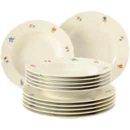 Seltmann Weiden Tafelservice »Teller Set, Geschirr-Set Marieluise« Speiseteller, Suppenteller Made in Germany, 12 Teile, für 6 Personen creme, bunt 0