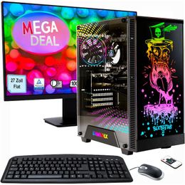 GAMEMAX PC-Komplettsystem »MegaDeal Gaming-PC-Set Rockstar« 27 ′′ AMD Ryzen 7 32 GB RAM Windows 11 + MSI PRO MP273A Monitor, 69cm (27") + Maus &...