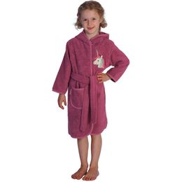 Wörner WÖRNER Kinderbademantel »Einhorn« 1 Stk. tlg., mit Stickerei, mit Tasche, maschinenwaschbar light mauve 86/92 flauschige Frottierware