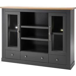 Home Affaire Highboard »Westminster BESTSELLER!« Höhe ca. 122cm, im angesagten Landhaus-Look Dunkelgrau, Wotan Eiche Home Affaire – Idyllisch,...
