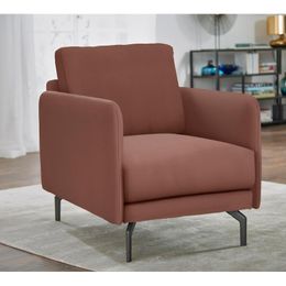 Creation BY ROLF BENZ Sessel &raquo;CR.450, Designsessel, Loungesessel&laquo; Armlehne sehr schmal, Breite 70 cm, Alugussfu&szlig; Umbragrau braun NaturLEDER OSKAR (