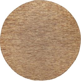 Bruno Banani Teppich »Venezia« rund 4 mm Höhe Flachgewebe, Sisal-Optik, meliert, UV-beständig, Outdoor geeignet coffee Obermaterial: 100%...