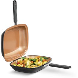 Livington Bratpfanne »Black Doubletta Basic Set« Aluminium 1 Stk. tlg. 2-in1 Wendepfanne, Induktion schwarz/kupferfarben