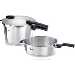 Fissler Schnellkochtopf »Vitaquick Premium« Edelstahl 18/10 Set, Schnellkochtopf 8, 0 l + Schnellbratpfanne 4, 0 l, 2 Stk. tlg. Premium Qualität –...