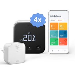 Smart-Home-Zubeh&ouml;r &raquo;Kit Smartes Thermostat + 3x Smartes Thermostat (Line X)&laquo; schwarz Bewiesen: Millionenfach installiert, erprobt und gelobt &ndash; tado&deg; 