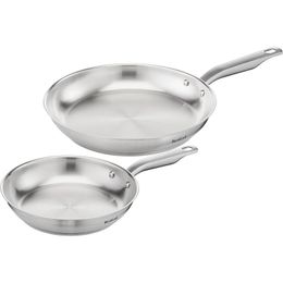 Tefal Pfannen-Set »Virtuoso, hochwertiger Premium-Edelstahl, unversiegelt« Edelstahl Set, 1x Bratpfanne Ø 24 cm, 1x Bratpfanne Ø 28 cm, Höhe 5 cm,...