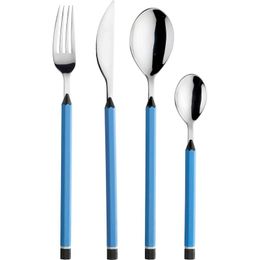 Pinti Inox PINTINOX Besteck-Set »Matite« mit Kunststoffgriff, spülmaschinengeeignet edelstahlfarben/blau