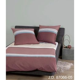 Janine Bettwäsche »J. D. 87066« 3 Stk. tlg. mit Reißverschluss burgund/rosé Obermaterial: 100% Baumwolle B/L: 240 cm x 220 cm