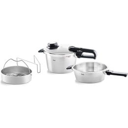 Fissler Schnellkochtopf »Vitavit premium Edelstahl Schnellkochtopf-Set 4-teilig« Edelstahl 18/10 4 Stk. tlg. Verriegelungsanzeige, Einstellbares...