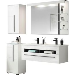 Inosign Badmöbel-Set »Cantara, Bad im modernen Design, 4-teiliges Badezimmer« Set, 4 Stk. tlg. Waschtisch, Schrank, Hängeschrank und Spiegel, in...