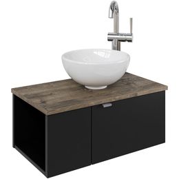 SAPHIR Waschtisch »Serie 6915 Waschschale mit Unterschrank für Gästebad, Gäste WC« Keramik-Aufsatzbecken, Waschtischplatte, Waschtischunterschrank,...