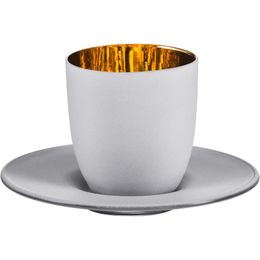 EISCH GERMANY Espressoglas »Cosmo gold« Echtgold, handgefertigt, bleifrei, 100 ml, 2-teilig, Made in Germany weiß/goldfarben